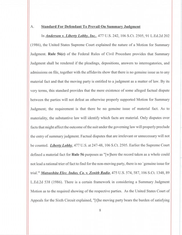 Motion For Partial Summary Judgment | PDF