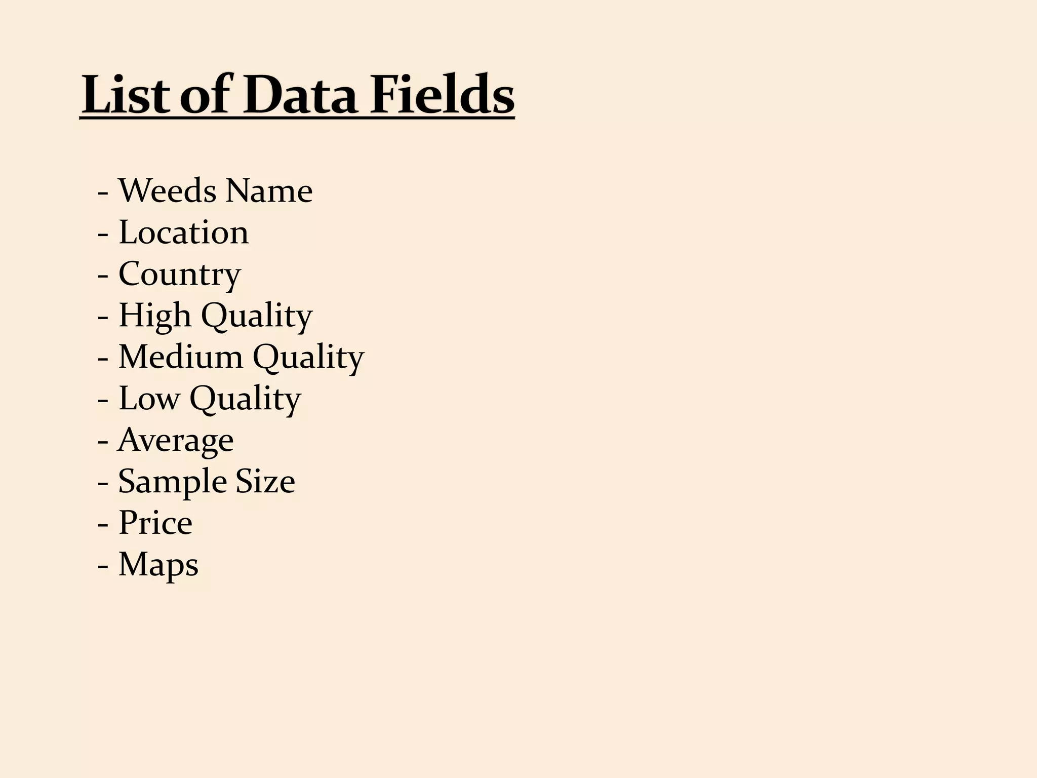 Price of Weeds - Daily Scraping | PPT