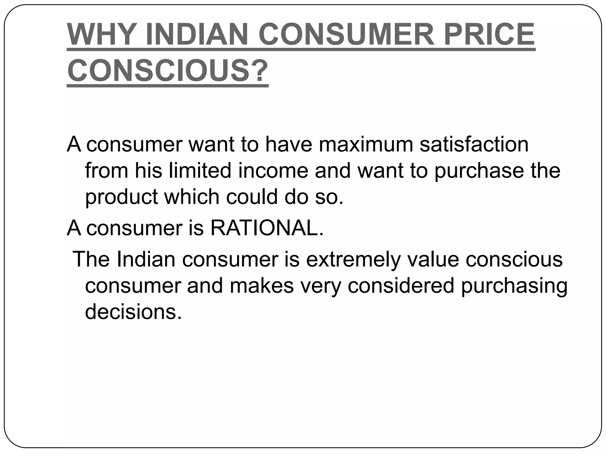 Price sensitivity of indian consumers | PPTX