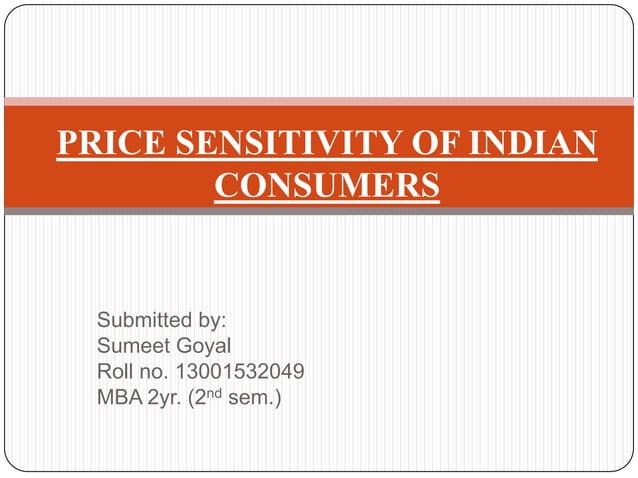 Price sensitivity of indian consumers | PPT