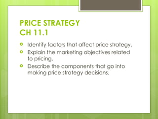 PRICE STRATEGY/ strategic Marketing .ppt
