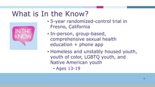 In the Know: Comprehensive sexual health education with wraparound ...