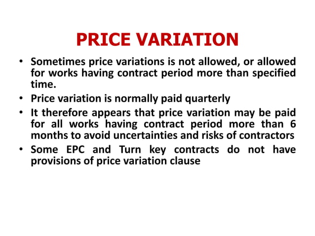 Price variation in works contracts | PPTX | Business Accounting ...