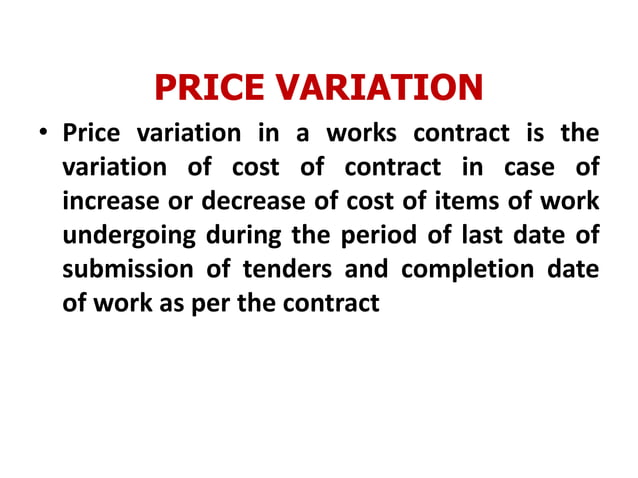 Price variation in works contracts | PPTX | Business Accounting ...