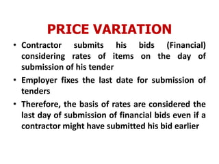 Price variation in works contracts | PPTX