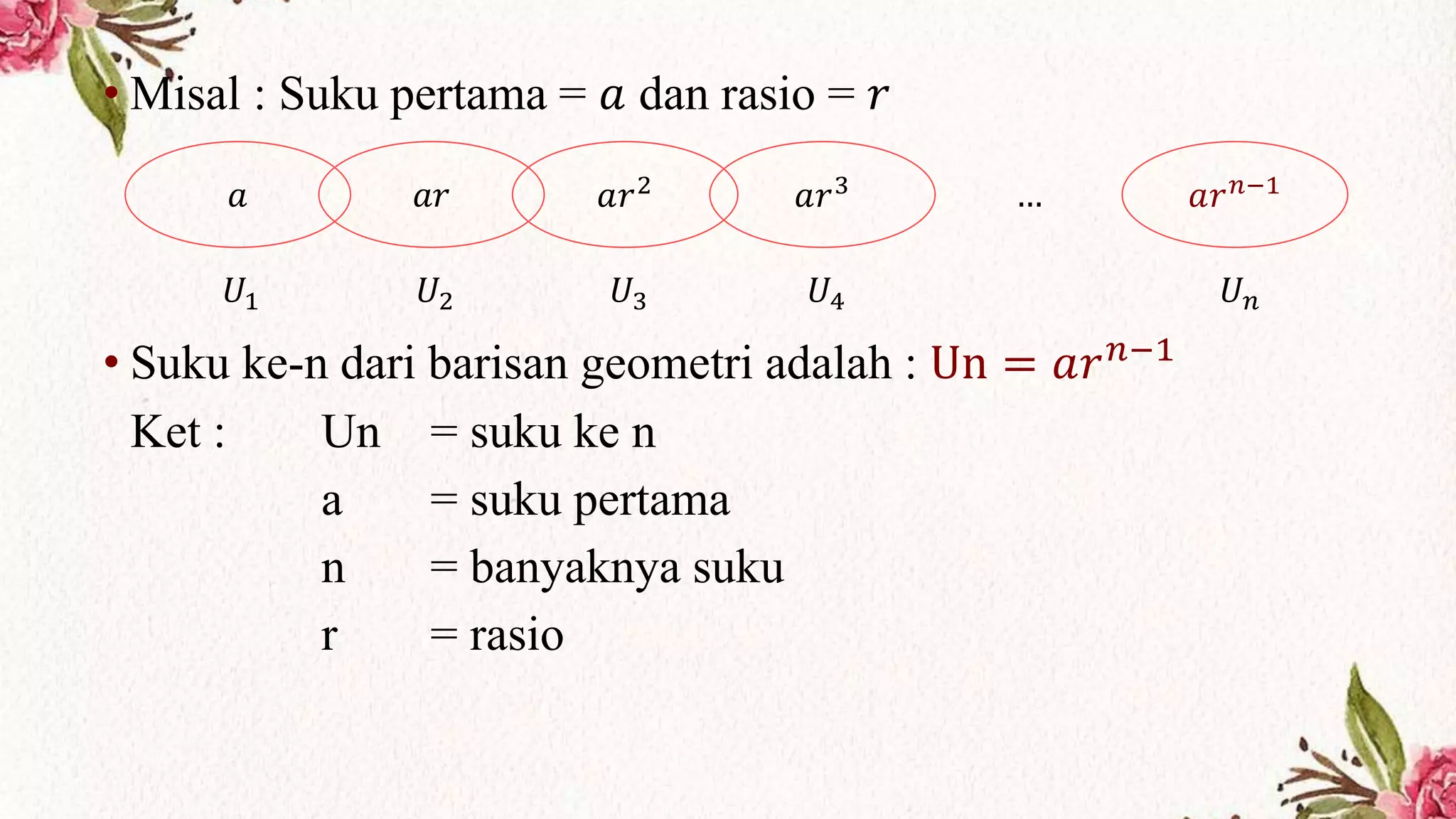 Barisan dan Deret (Aritmatika, Geometri, Tak hingga) beserta contoh ...