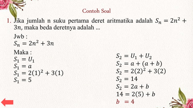 Barisan dan Deret (Aritmatika, Geometri, Tak hingga) beserta contoh ...