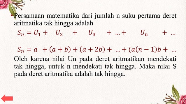 Barisan dan Deret (Aritmatika, Geometri, Tak hingga) beserta contoh ...