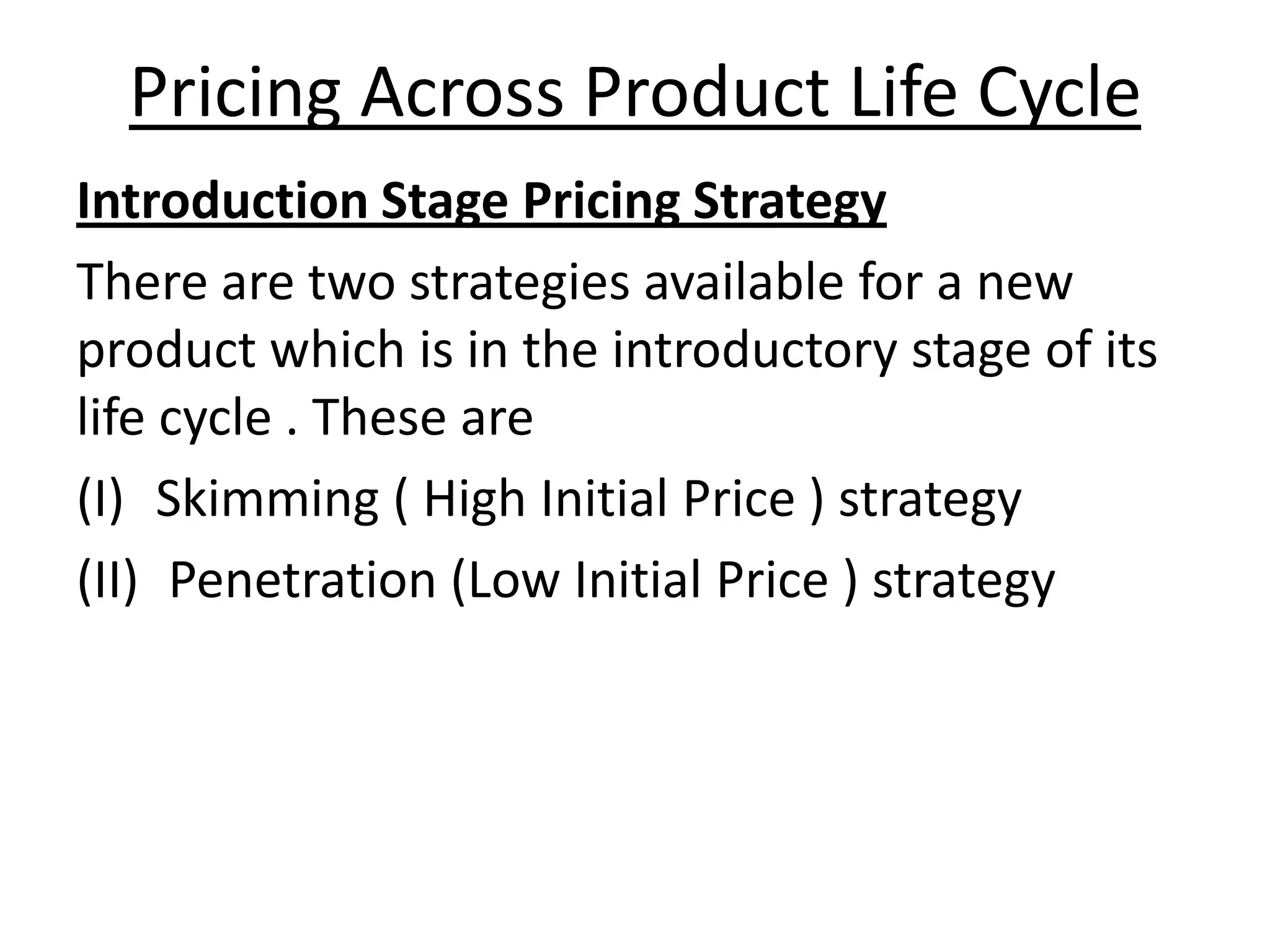 Pricing across product life cycle | PPTX
