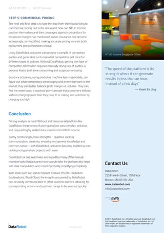Pricing analysis with DataRobot at NTUC Income | PDF