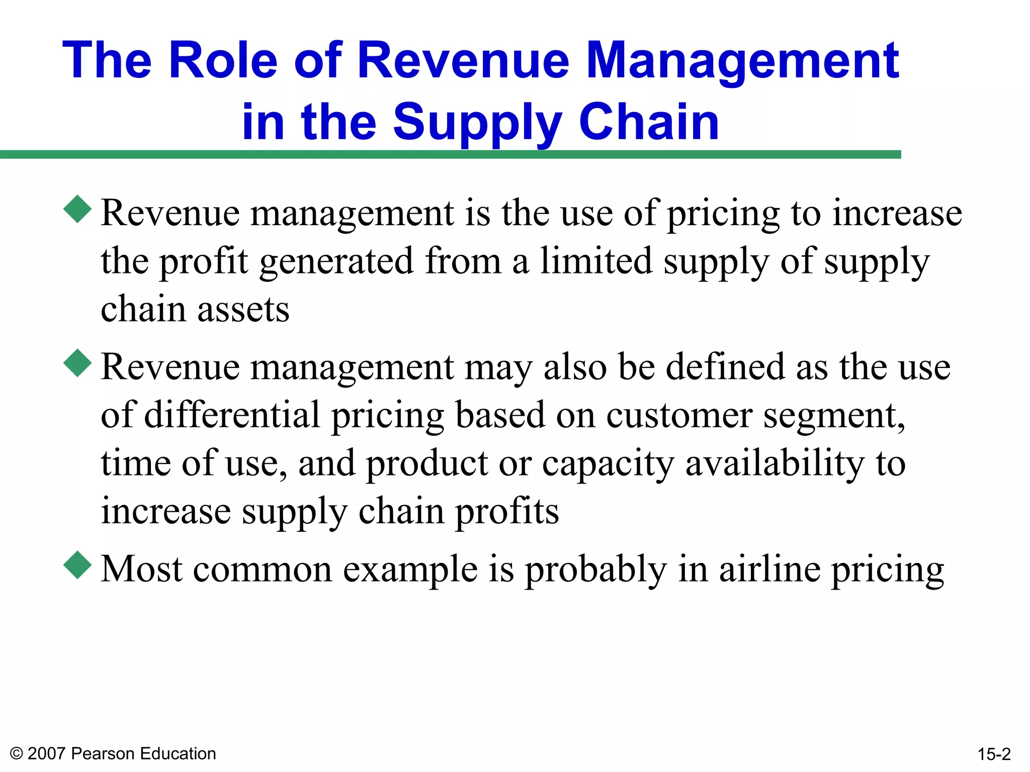 Pricing and Revenue management in SCM | PPT
