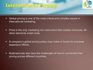 Pricing decision in international trade | PPTX