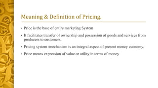 Pricing decisions in marketing management | PPTX