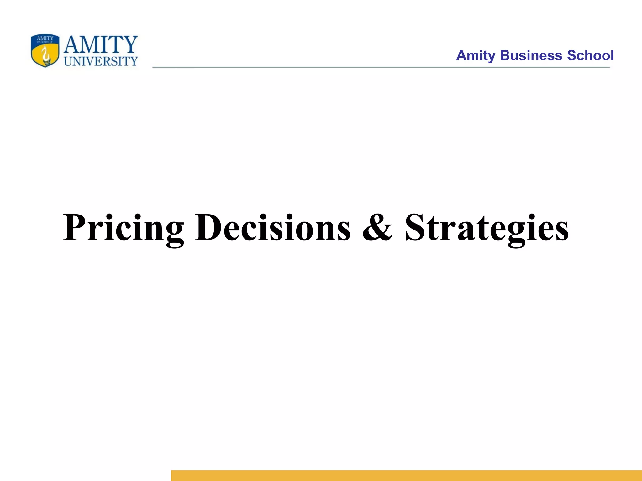 Pricing Decisions & Strategies | PPT