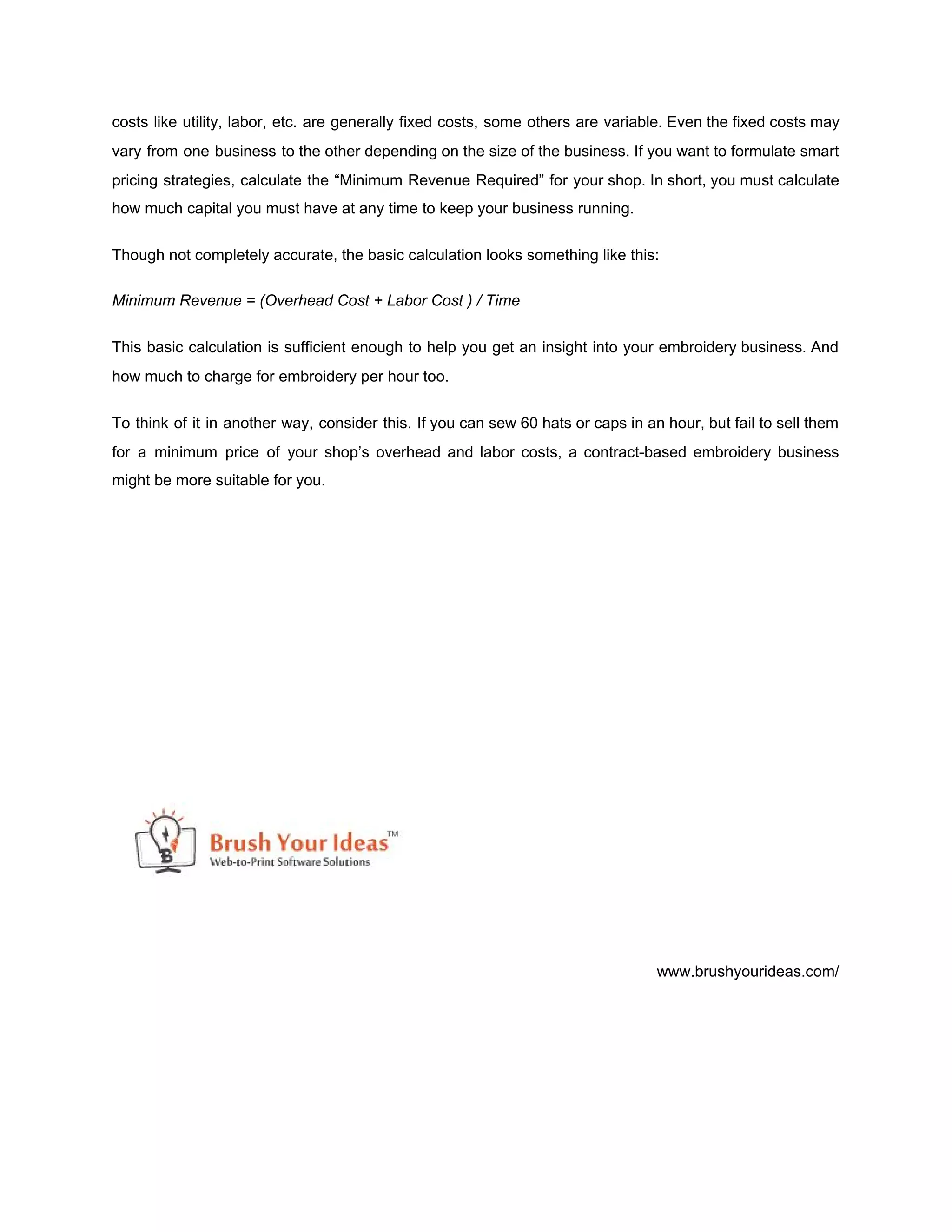 Pricing embroidery work all you need to know | PDF