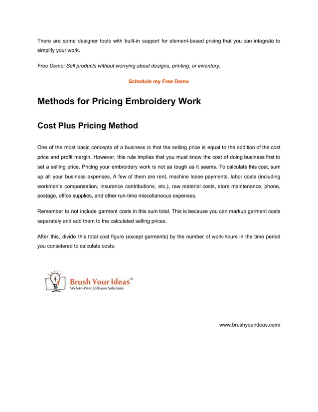 Pricing embroidery work all you need to know | PDF