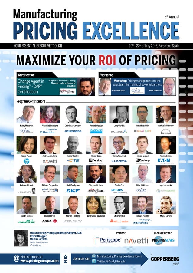 Manufacturing Pricing Excellence 2015 agenda | PDF