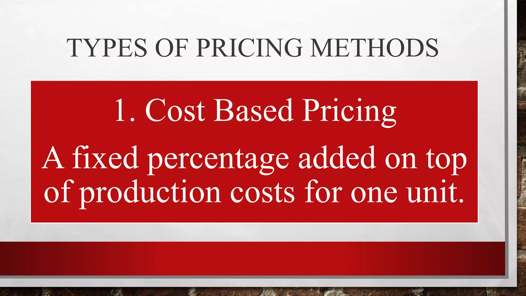 Pricing methods and strategies AYANSH SINGH.pptx