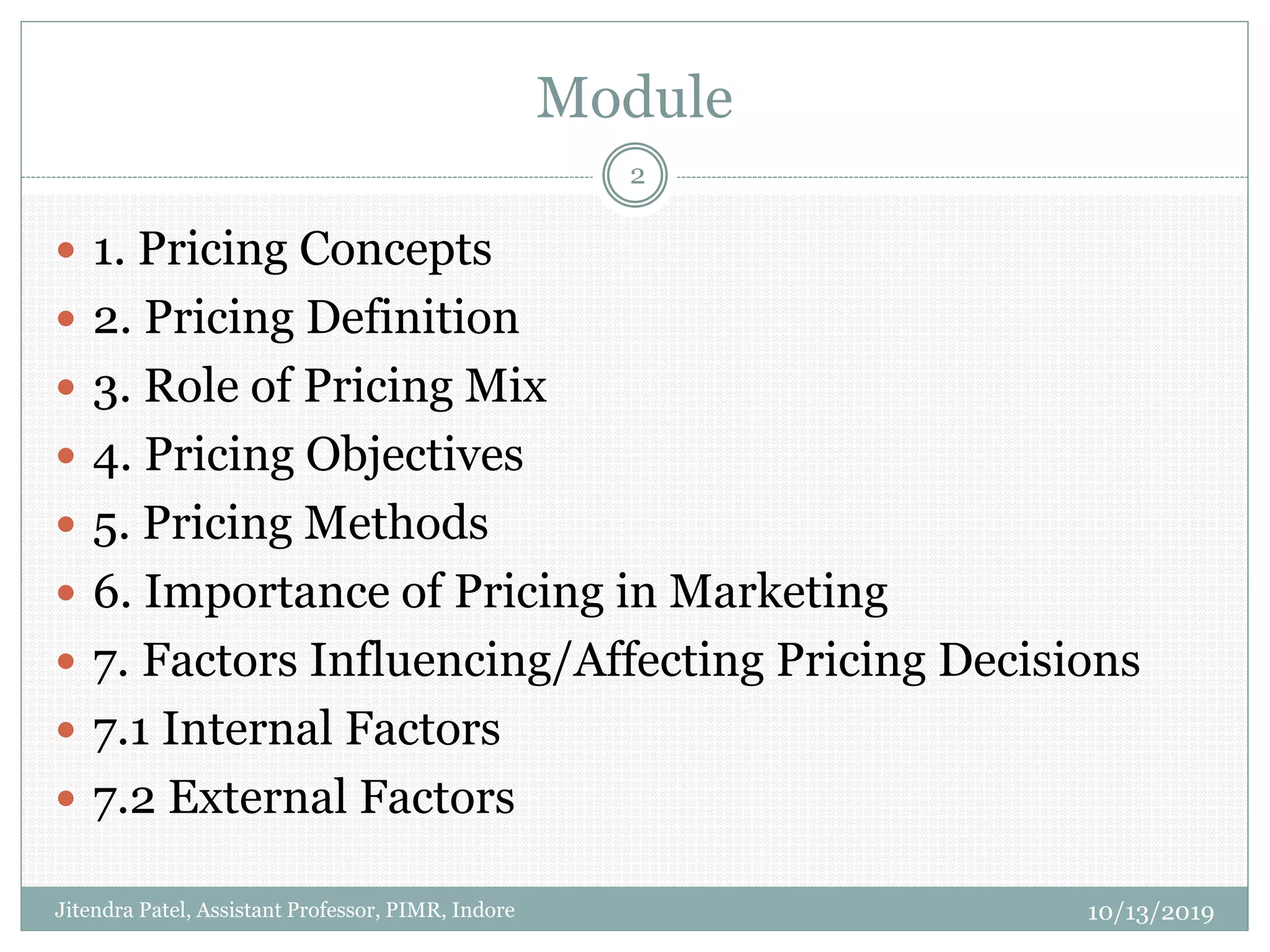 Pricing mix in marketing | PPTX