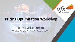 Pricing Optimization Workshop | PPT