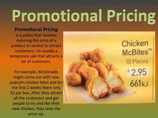 Promotional Pricing Examples