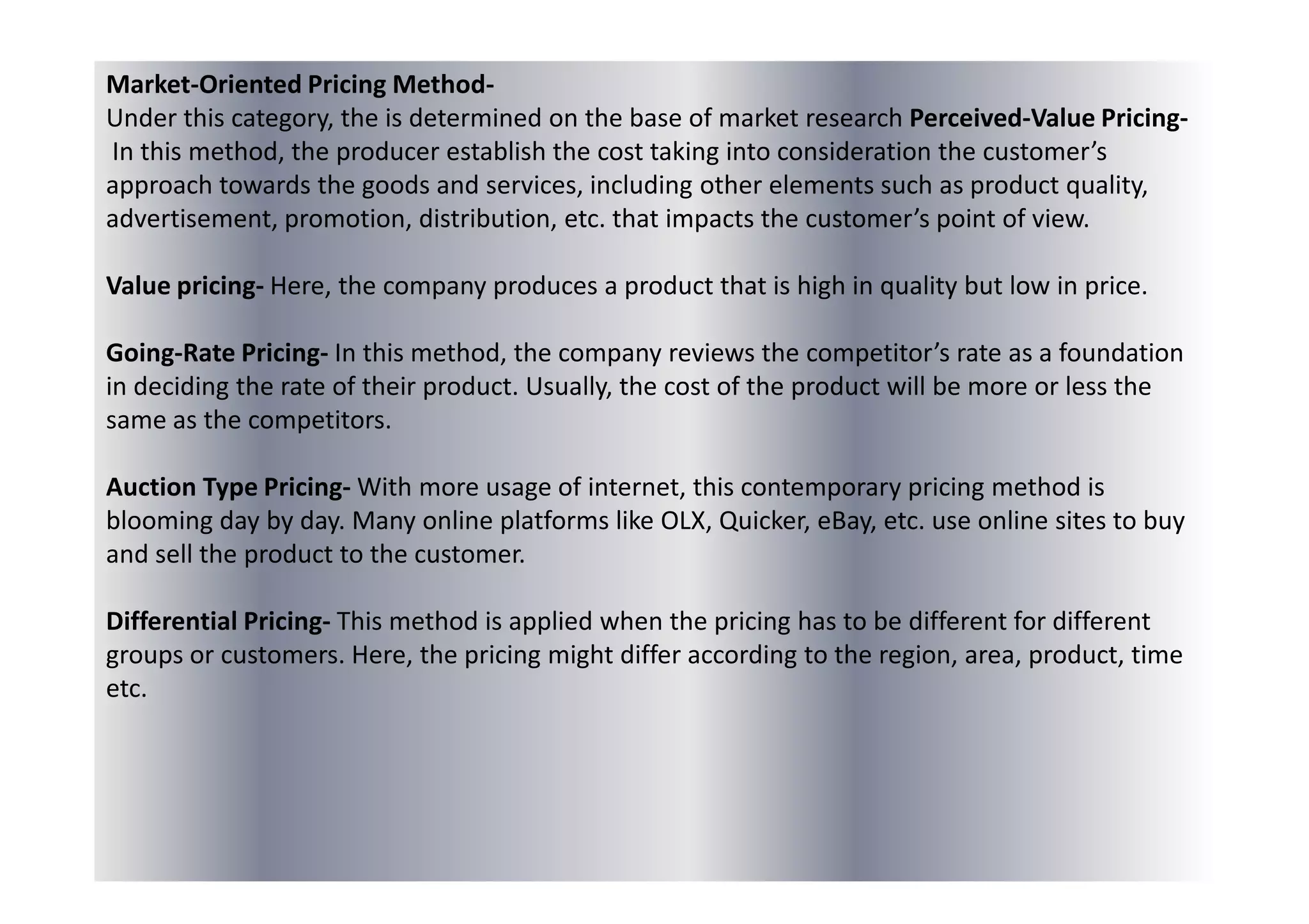 Pricing ppt | PDF | Business | Business and Finance