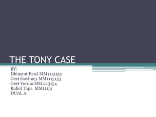 Pricing predicament solution tony case | PPTX