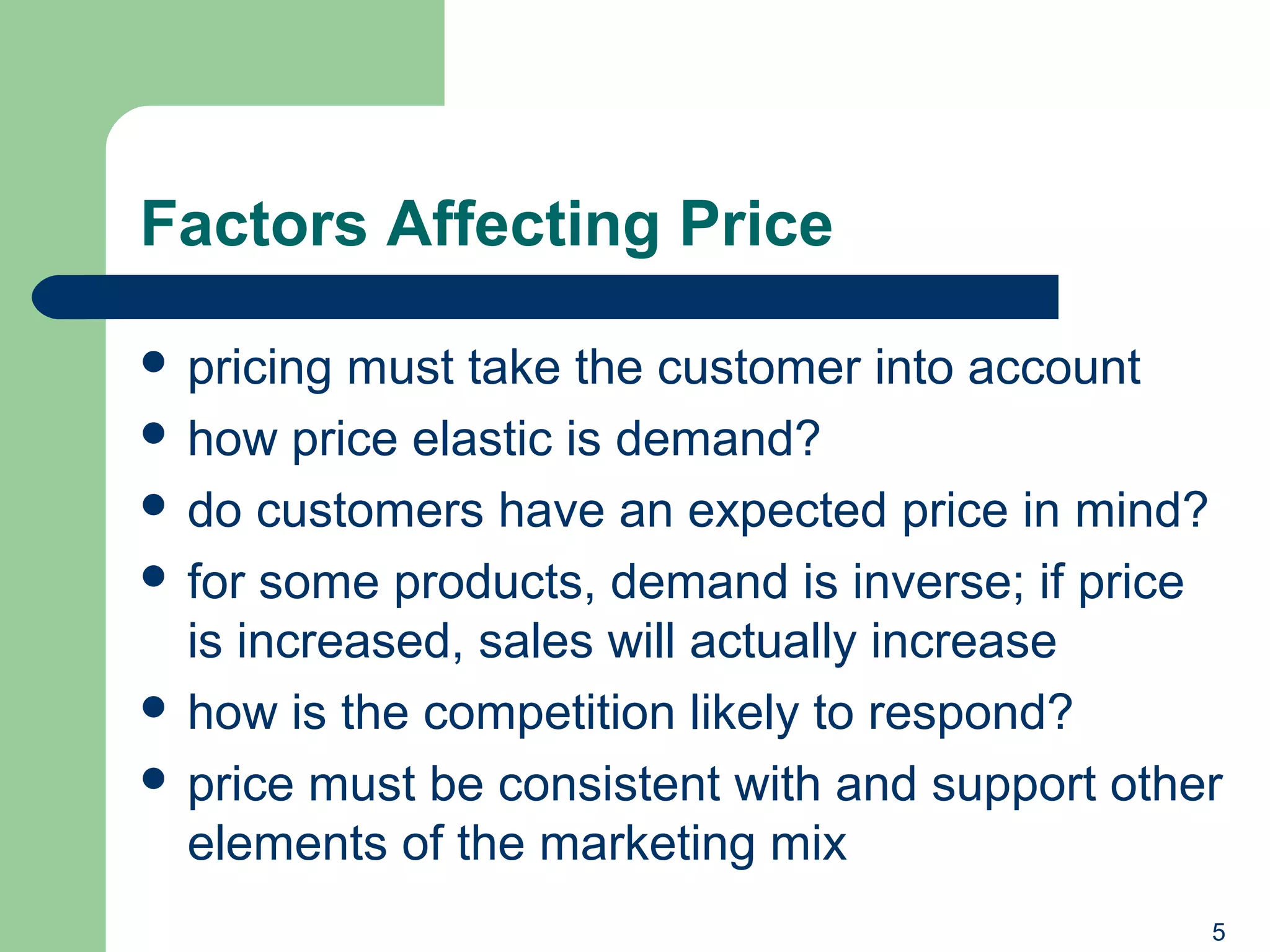 Pricing strategies in marketing | PPT