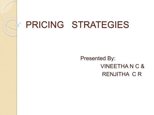 Pricing strategies | PPTX