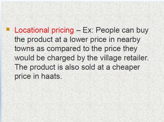 Pricing strategies in rural marketing