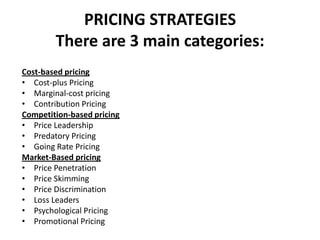 Pricing strategies sl & hl content | PPTX