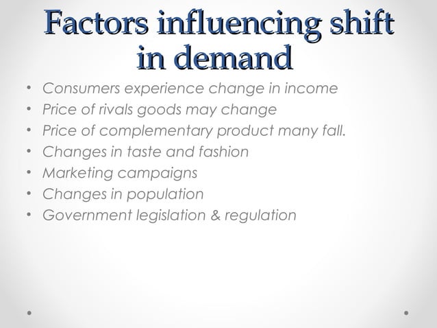 Pricing the influence of demand | PPT | Free Download