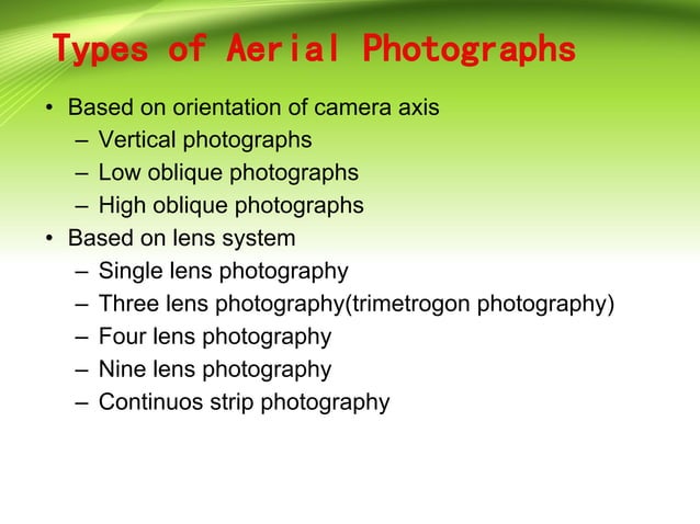 Principle of aerial photography and types.ppt