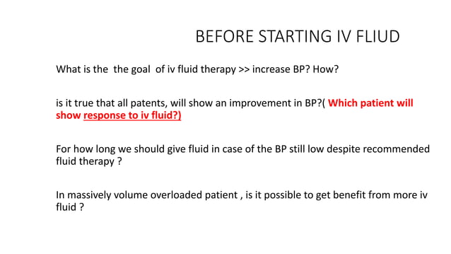 Principle of iv fluid in septic shock | PPTX | First Aid | Injuries