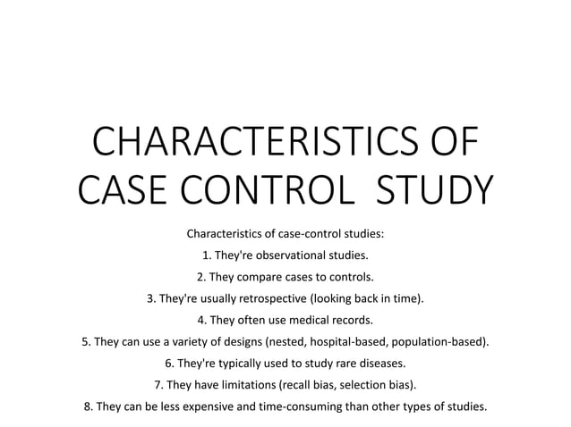 Case control study. ( A type of observational study) | PPT