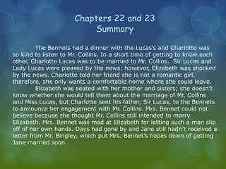 Pride and pejudice 11-23 summary | PPTX
