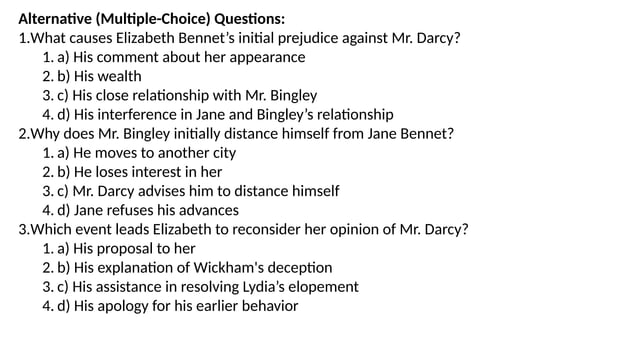PRIDE AND PREJUDICE summary questions. PPTO.pptx
