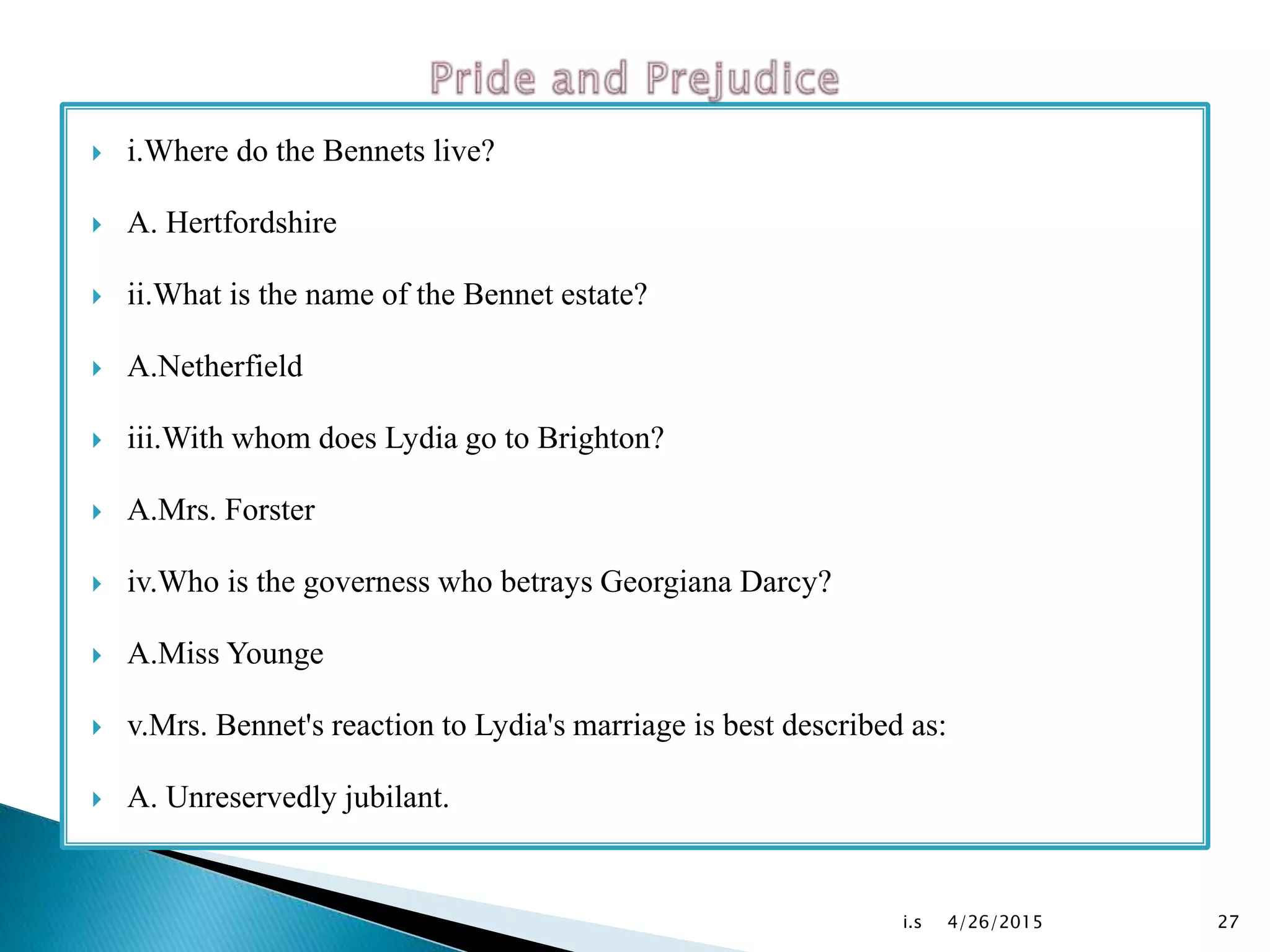 Pride and Prejudice | PPTX