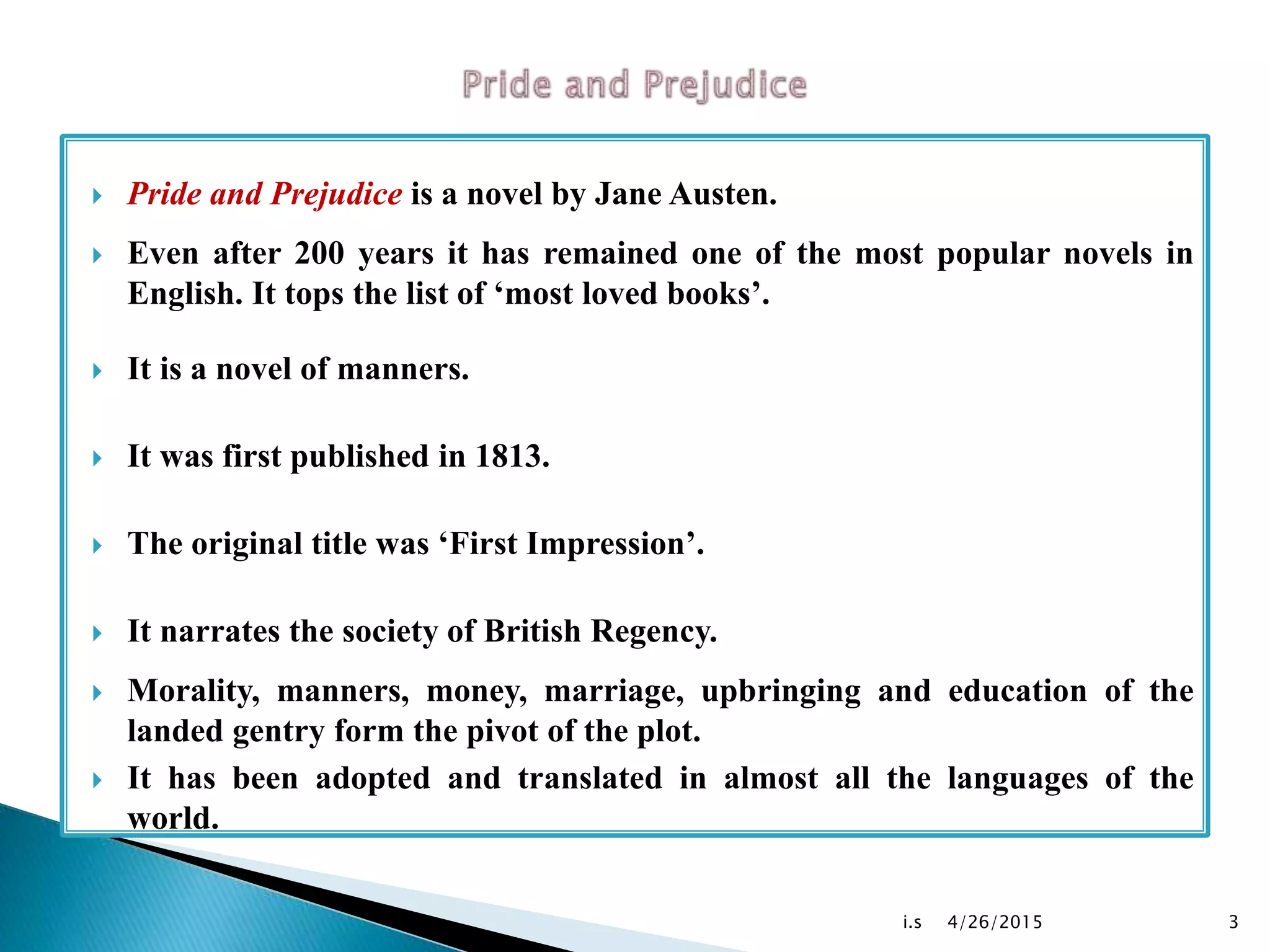 Pride and Prejudice | PPTX