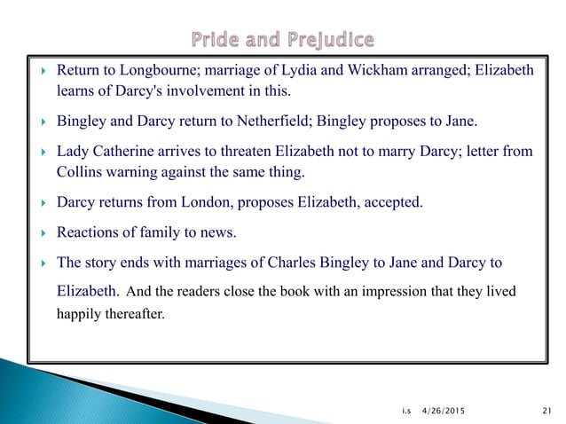 Pride and Prejudice | PPTX | Celebrity Families | Pop Culture