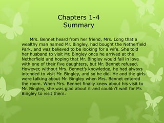 Pride and prejudice 1-10 summary | PPTX