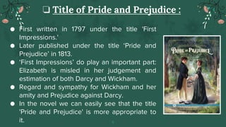 'Pride and Prejudice' - Paper 103 | PPTX