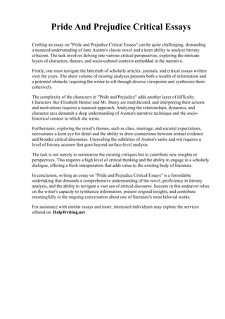 Pride And Prejudice Critical Essays.pdf