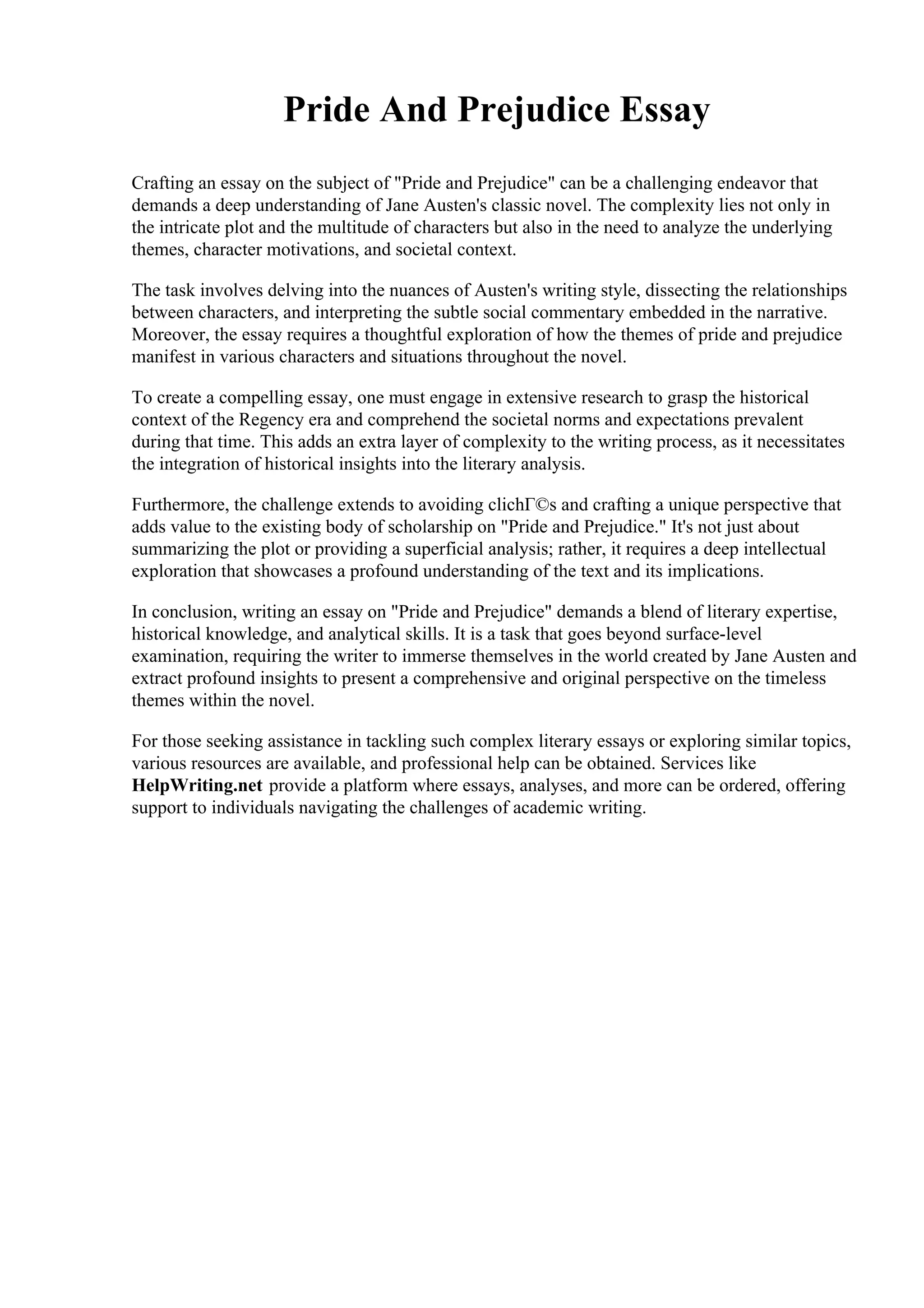 Pride And Prejudice Essay.pdf | Screenwriting | Content Production