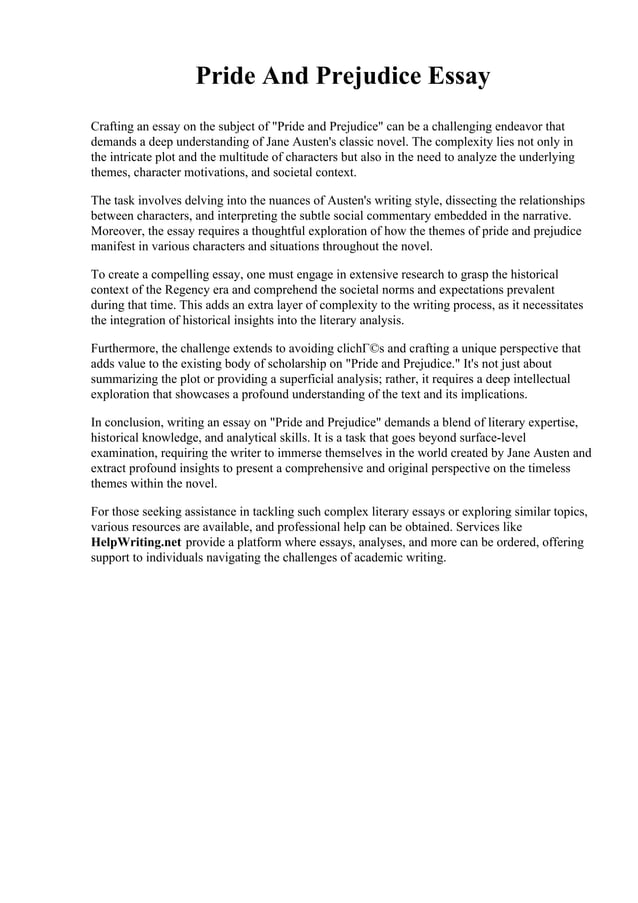 Pride And Prejudice Essay.pdf | Screenwriting | Content Production