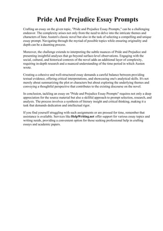 Pride And Prejudice Essay Prompts.pdf