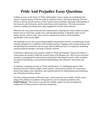 Pride And Prejudice Essay Questions.pdf