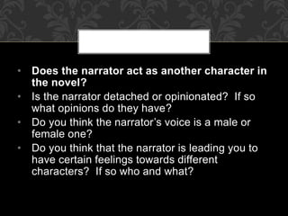 Pride and Prejudice-narrative voice and chapter 1 | PPTX