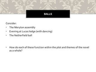 Pride and Prejudice: Symbols - place, letters and balls | PPTX