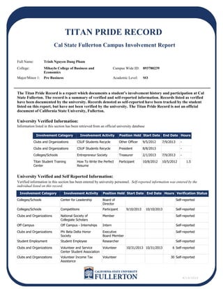 California State University Fullerton 's Pride Records | PDF